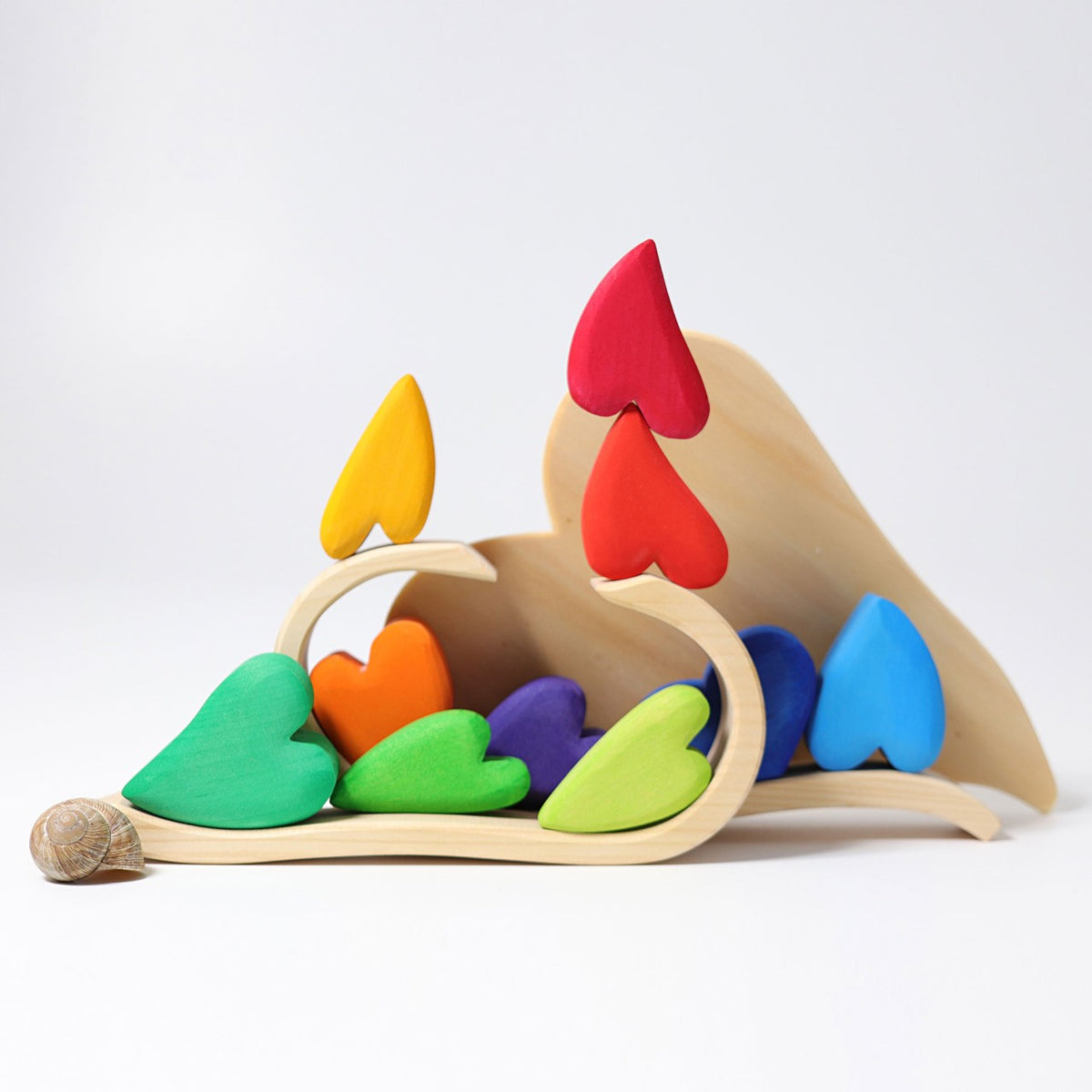 Grimm's Rainbow Stacking Hearts | Reverie Craft Australia